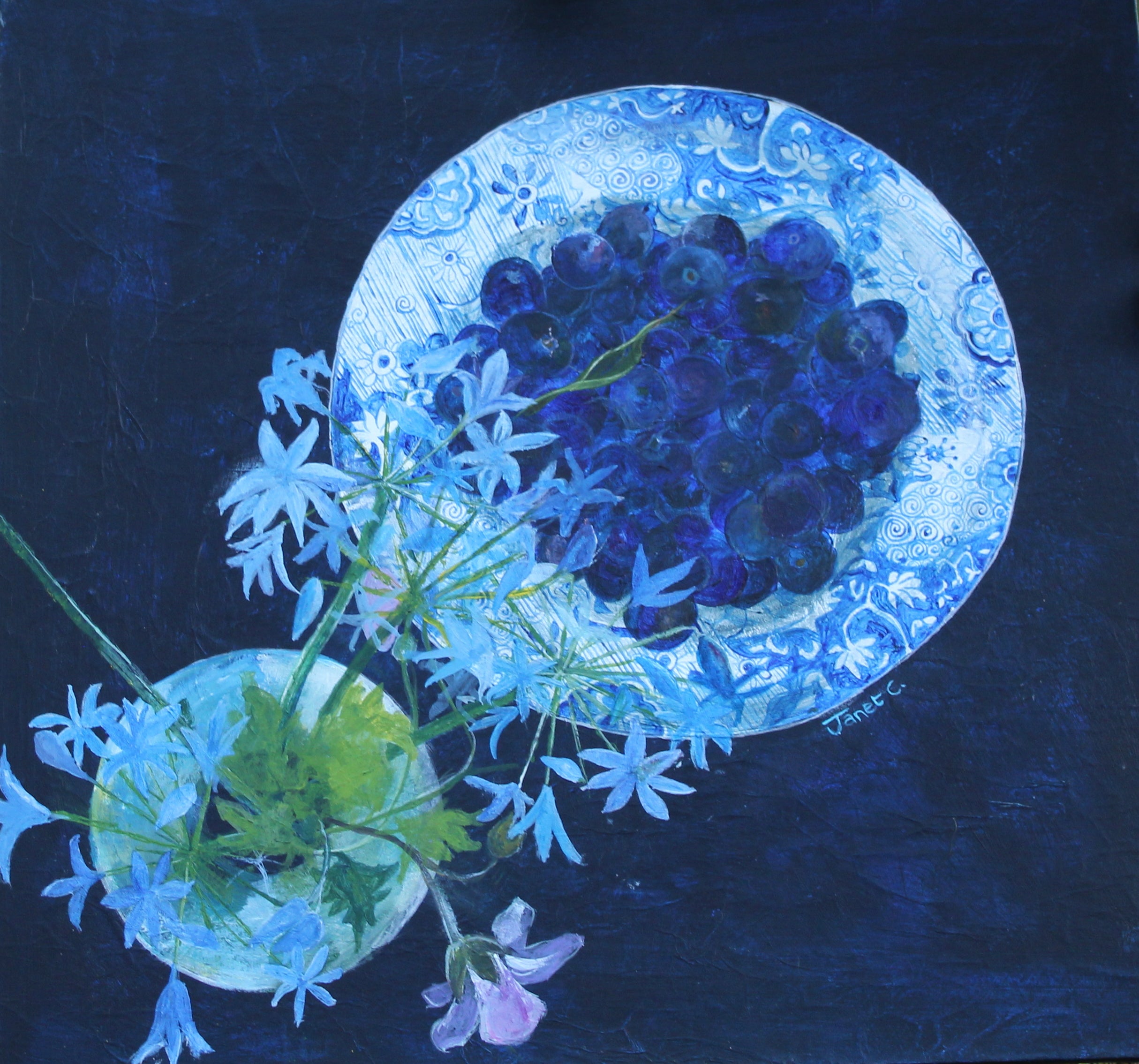 Janet Cleghorn "Agapanthus and Blueberries" | Saltbox gallery